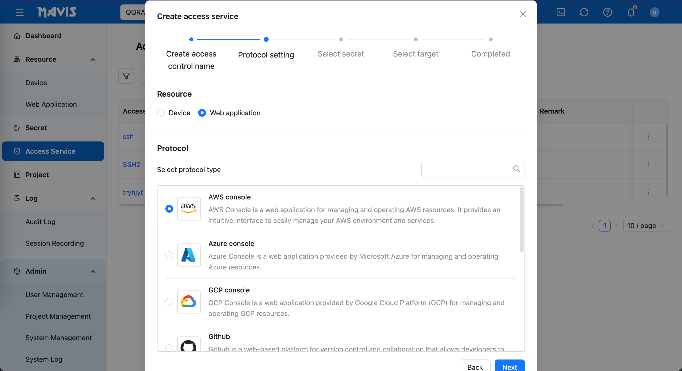 How do I connect to the web application from Mavis? – MAVIS